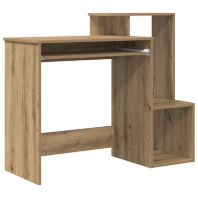 Modern Oak Computer Desk Artisan Oak Particle board Medium Storage