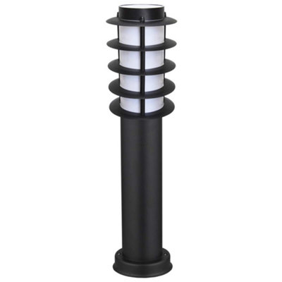 Modern Outdoor Bollard Light Stainless Steel Opaque Diffuser ZLC309BK