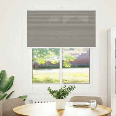 Modern Pleated Blind Anthracite 105x150 cm Fabric Width 104.4 cm Polyester
