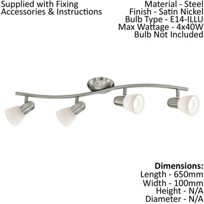 Modern Quad Ceiling Spot Light with 2 Matching Satin Nickel Wall Lights ...