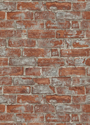Modern Realistic Red House Brick Paste the Wall Wallpaper