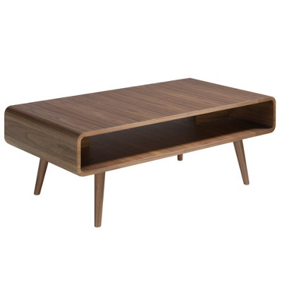 Modern Rectangular Walnut Coffee Table for Stylish Living Rooms
