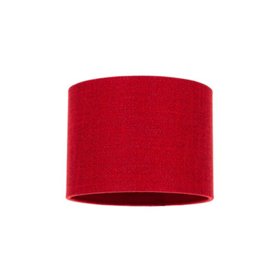 Modern Red Linen Fabric Small 8" Drum Lamp Shade with Matching Cotton ...