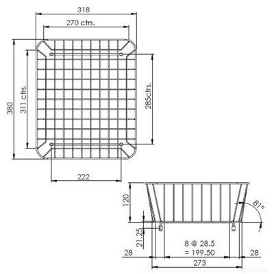 Modern Reginox Grey Wire Mesh Rectangle Metal Basket Accessory ...