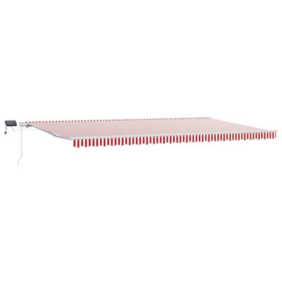 Modern Retractable Awning with Manual 600 x 300 cm Red and white