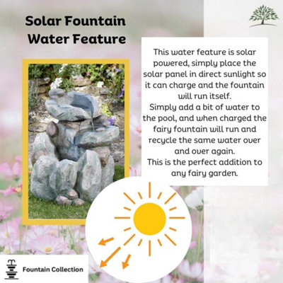 Modern Rock Fall Water Fountain - Solar Powered Resin Recycling Water ...