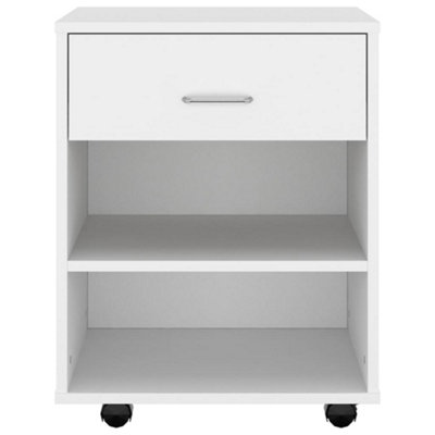Modern Rolling Cabinet White 46x36x59 cm Engineered Wood