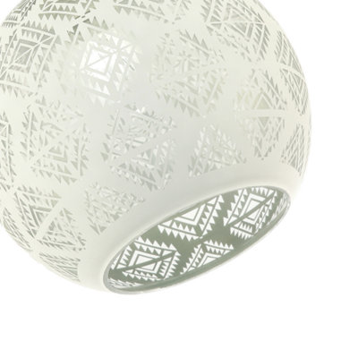 Modern Round Matte White Pendant Lighting Shade with Laser Cut Diamond ...
