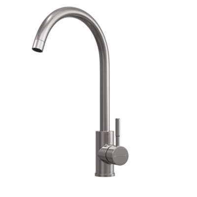 Modern Round Single Lever Kitchen Sink Mixer Tap - Top Fix Installation ...