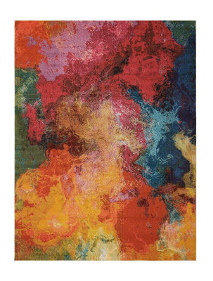 Modern Rug, 6mm Thick Abstract Graphics Rug, Stain-Resistant Modern ...