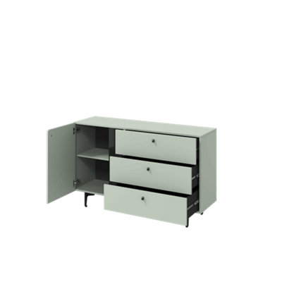 Modern Sage Green Milano Sideboard with Shelve and Drawers - Sleek ...
