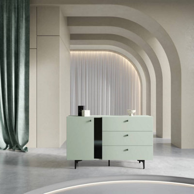 Modern Sage Green Milano Sideboard with Shelve and Drawers - Sleek ...