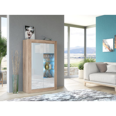 Display Cabinet Living Room Design Sideboard 170cm White Display