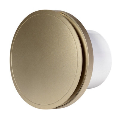 Modern Silent Round Bathroom Extractor Fan 150mm / 6" with Gold Front