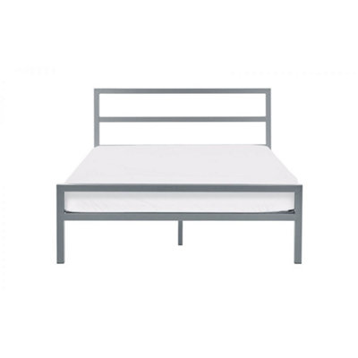 Modern Silver Metal Bed Frame - Double 4ft 6" (135cm)