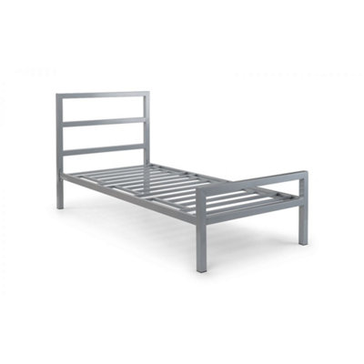 Modern Silver Metal Bed Frame - Double 4ft 6" (135cm)