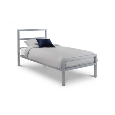 Modern Silver Metal Bed Frame - Double 4ft 6" (135cm)