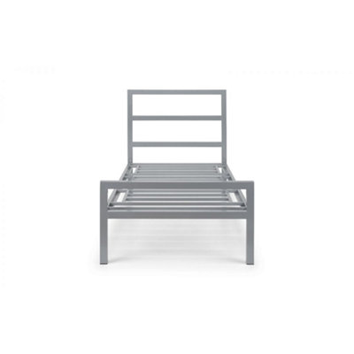 Modern Silver Metal Bed Frame - Small Double 4ft (120cm)