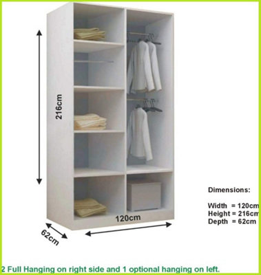 Modern Sliding Wardrobe with Mirror Doors Bedroom Storage with Shelves ...