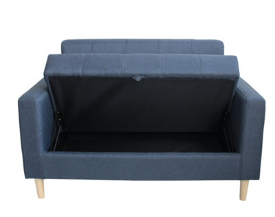 Modern Smart Sofa in a Box, Compact 2 Seater DARK GREY Fabric Sofa with ...