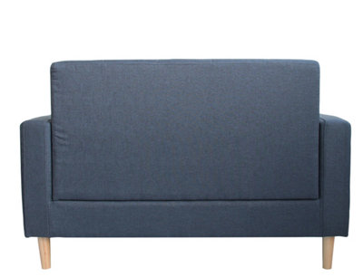 Modern Smart Sofa in a Box, Compact 2 Seater DARK GREY Fabric Sofa with ...
