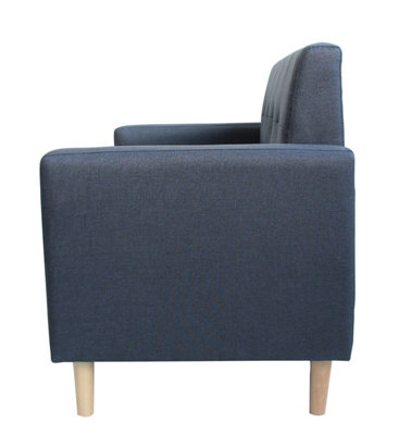 Modern Smart Sofa in a Box, Compact 2 Seater DARK GREY Fabric Sofa with ...