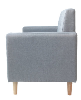 Modern Smart Sofa in a Box, Compact 2 Seater LIGHT GREY Fabric Sofa ...