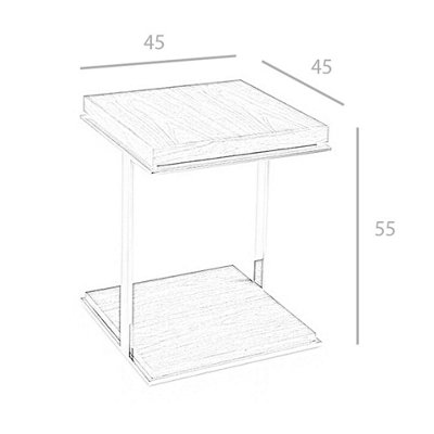 Modern Square Corner Table in Walnut and Chrome Steel for Stylish Interiors