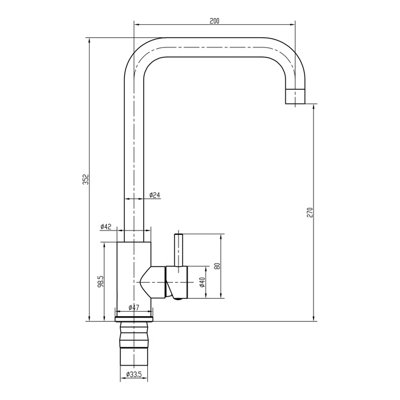Modern Square Single Lever Kitchen Sink Mixer Tap - Top Fix ...