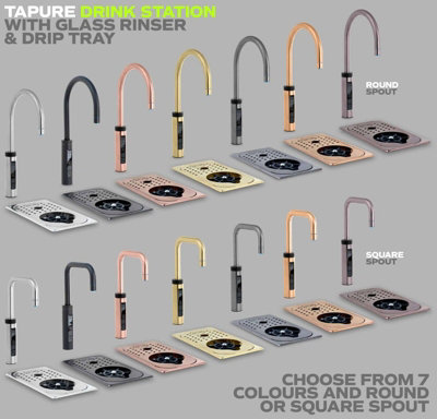 Modern Stainless Steel Drink Station with Round Purifier Instant ...