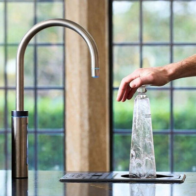 Modern Stainless Steel Drink Station with Round Purifier Instant ...