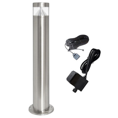 Modern Stainless Steel LED 12 volt Bollard Garden Post Light Warm White ...