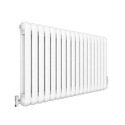 Modern Style 2 Column Cast Iron Radiator Horizontal White 600x1104mm