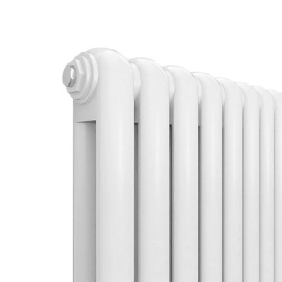 Modern Style 2 Column Cast Iron Radiator Horizontal White 600x1104mm