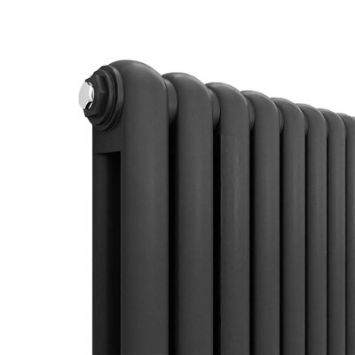 Modern Style 2 Column Cast Iron Radiator Vertical Anthracite 1800x384mm