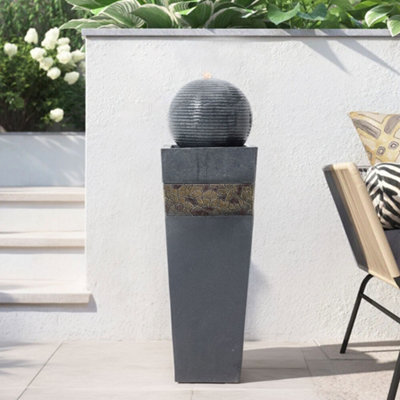 Modern Style Outdoor Garden Trapezoidal Water Feature Fountain with ...