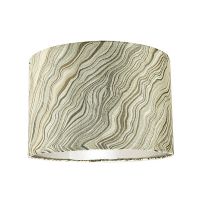 Modern Textured Silver and Gold Jacquard Lamp Shade with Wavy Design