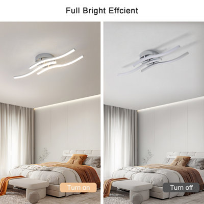 Modern Triple Wave LED Ceiling Light - 18W, 4000K Neutral White