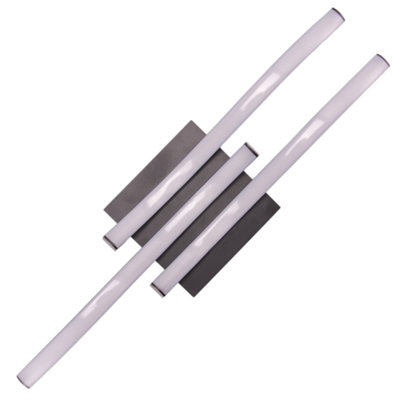 Modern Triple Wavy Strip Flush LED Ceiling Light Fixture in Matte Black ...