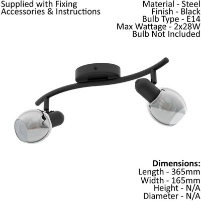 Modern Twin Ceiling Spot Light with Matching Black Wall Lights