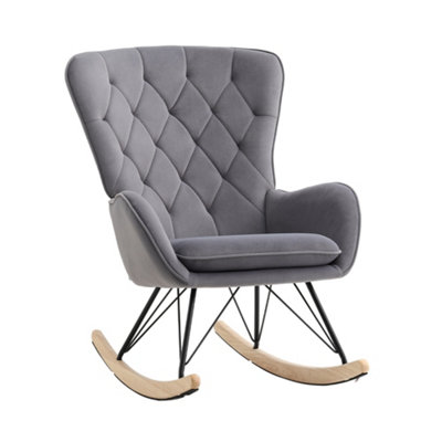 Modern Upholstered Rocking Chair for Living Room