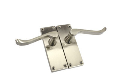 Modern Victorian SATIN Scroll Door Handles Latch Handles Stylish Handles