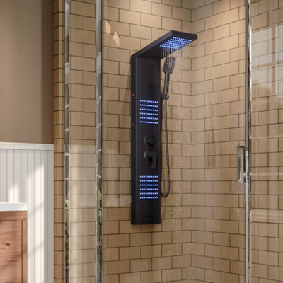 Modern Wall Mount Shower Panel Tower System with LED Lights ...