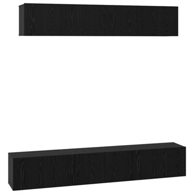 Modern Wall-mounted 5 pcs Black oak 100 x 30 x 30 cm Engineered wood