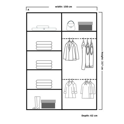 Modern Wardrobe with LED Light Double Sliding Door Mirrored Wardrobe ...