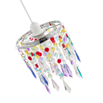 Modern Waterfall Design Pendant Shade with Multi Colour Acrylic Drops ...