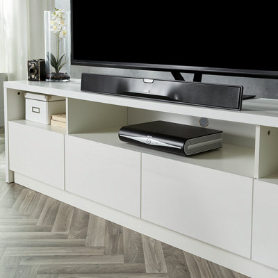 Modern White 180cm Matt Gloss TV Stand Cabinet Suitable for 55 65 70 75 80 Inch