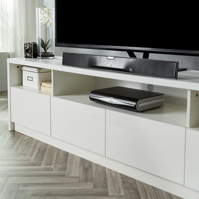 Modern White 200cm Matt Gloss TV Stand Cabinet Suitable for 55 65 70 75 80 Inch