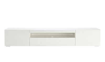 Modern White 200cm Matt Gloss TV Stand Cabinet Suitable for 55 - 80 ...
