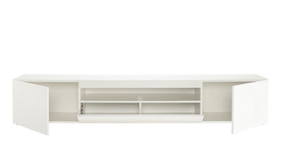 Modern White 200cm Matt Gloss TV Stand Cabinet Suitable for 55 - 80 ...